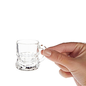 Okuna Outpost 12 Pack 1 Oz Mini Beer Mug Shot Glasses with Handles for Party, Birthday (1.57 x 1.9 In)