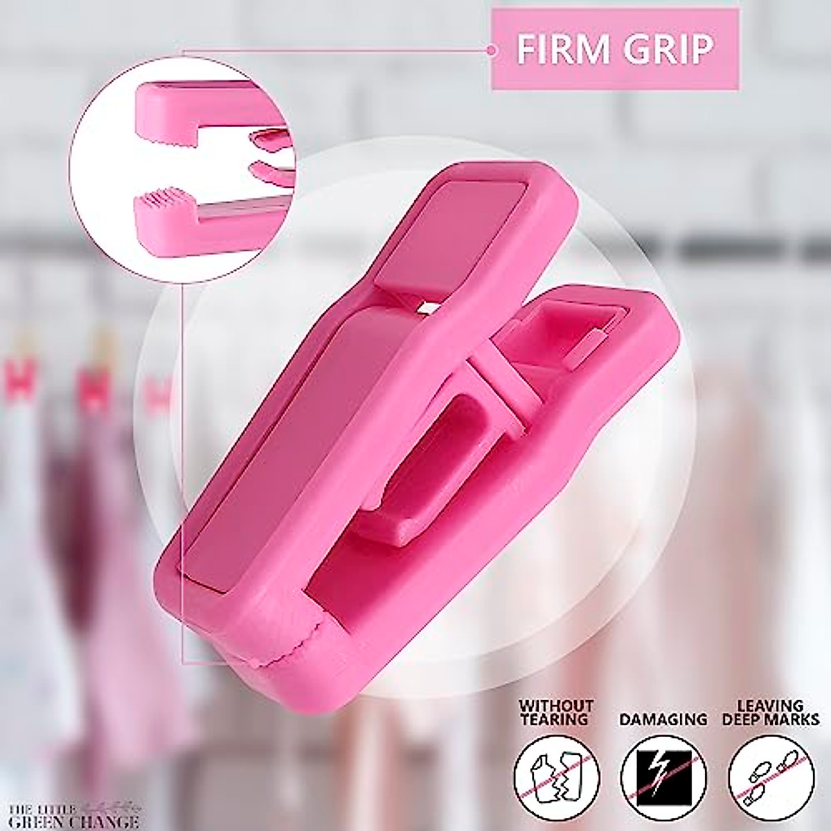 20Pcs Baby Hangers Clips - Hanger Clips for Kids Hangers Plastic with Clips - Pant Clips Pink Baby Clips - Slim Line Finger Clips for Crafts - Small Clothes Clips for Hangers with Clips Plastic