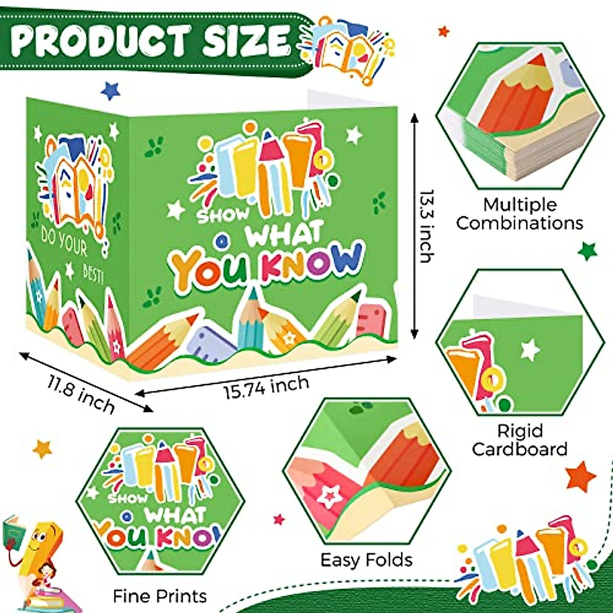 12 Pcs Privacy Boards Classroom Privacy Screen Bright Colored Desk Privacy Panel Classroom Desk Dividers for Students Privacy Folders for School Teacher Student Study Test Office Supplies (Fresh)