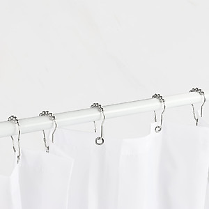 Ansxiy Shower Curtain Hooks Rings, Rustproof Metal Shower Curtain Rings for Bathroom Shower Rods Curtains - Set of 12, Nickel