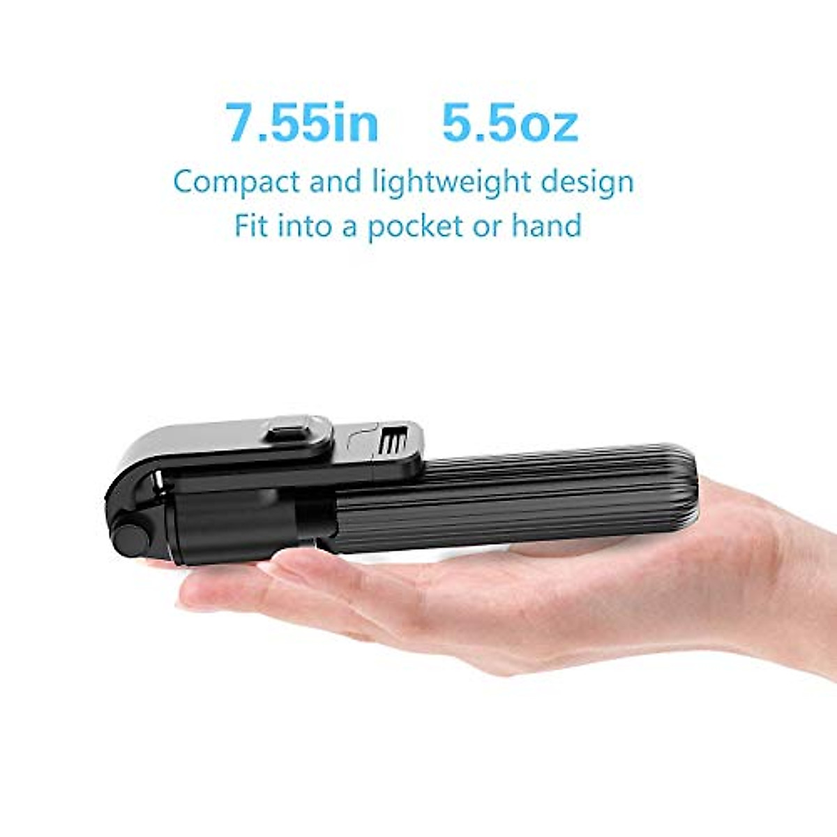 Selfie Stick Tripod with Removable Wireless Bluetooth Remote Shutter Compatible,Lightweight Extendable Aluminum Pocket Selfie Stick for iPhone 11/XR/X/8/8P/7/7P Android Phone，Gopro,Webcam and Camera