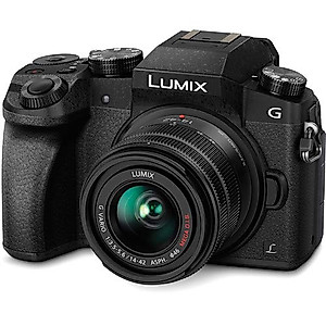 Panasonic Lumix DMC-G7 4K Wi-Fi Digital Camera & 14-42mm Lens (Black) + 64GB Transcend Memory Card + Battery & Charger + Case + Spider Tripod and More…