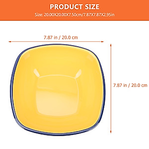 GANAZONO Home Tableware Enamelware Serving Bowl Salad Bowl: Fruit Bowl Mixing Bowl Pasta Bowls Soup Bowl Salad Bowl Cereal Bowl Basin Decorative Handmade Floral Art Bowls Enamel Soup Bowl