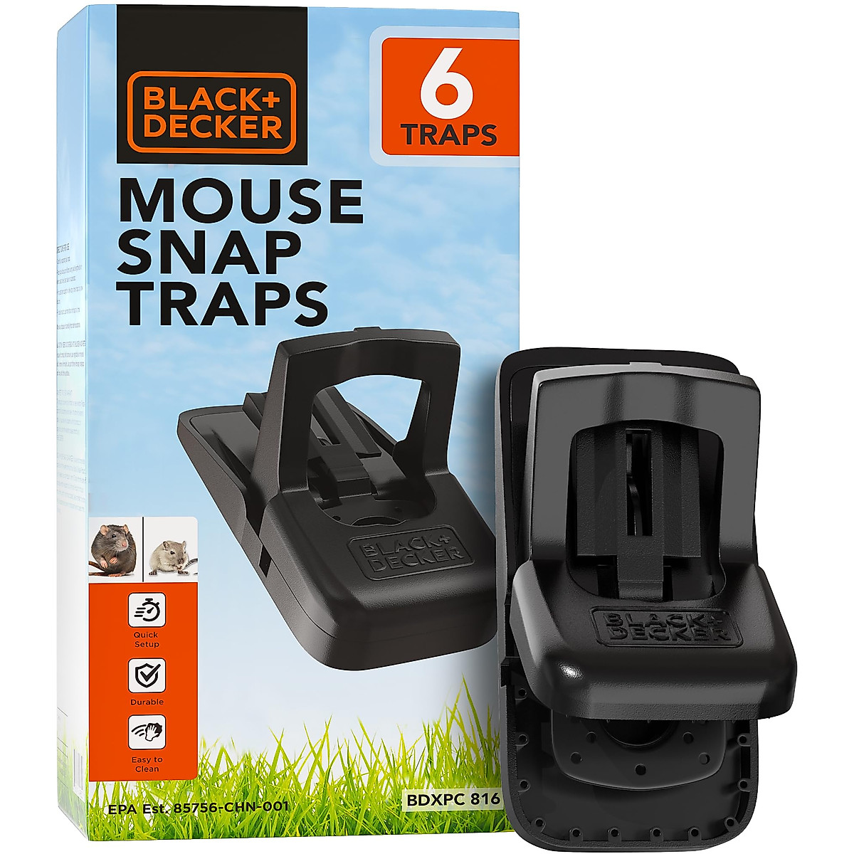 Mouse Traps Indoor for Home and Outdoor- Instantly Kill Rodent Snap Trap- Touch Free & Reusable, 6 Pack