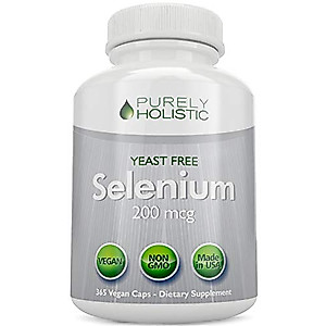 Selenium 200mcg - 365 Vegan Capsules not Tablets - Pure & Yeast Free L-Selenomethionine for Improved Absorption - Thyroid, Heart, and Immune System Support - Antioxidant Trace Mineral - Made in USA