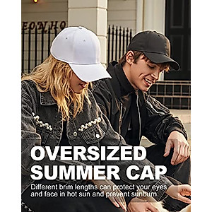 Zylioo Oversize XXL 100% Cotton Baseball Cap,Large Hat for Big Heads 23.5"-25.5",Adjustable Low Profile Blank Dad Cap