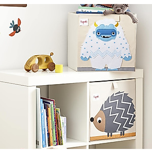 3 Sprouts Toy Storage Organizer: Toy Box Cube Organizer for Playroom, Nursery - Foldable Storage Bin - Yeti