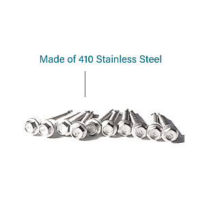 IMScrews 50pcs #12 x 2" Stainless Hex Washer Head Self Drilling Screws, 410 Stainless Steel Full Thread Sheet Metal Tek Screws