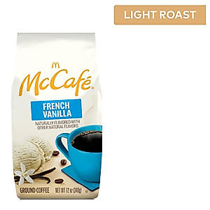 McCafe French Vanilla, Flavored Light Roast Ground Coffee, 12 oz Bag