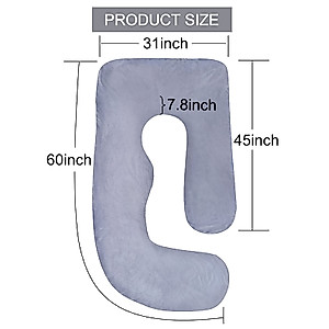 SLIGUY Pregnancy Pillow Cover G Shaped, 57-Inch Replacement Pillowcase, Used for Maternity Pillows, 100% Velvet, Double Zipper Stretch Fabric, Super Soft, Universal Type