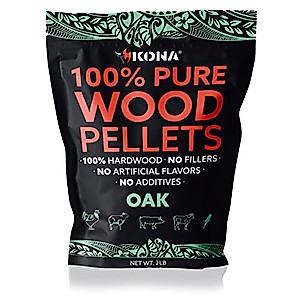 Kona 100% Oak Smoker Pellets, Intended for Ninja Woodfire Outdoor Grill, 2 lb Resealable Bag
