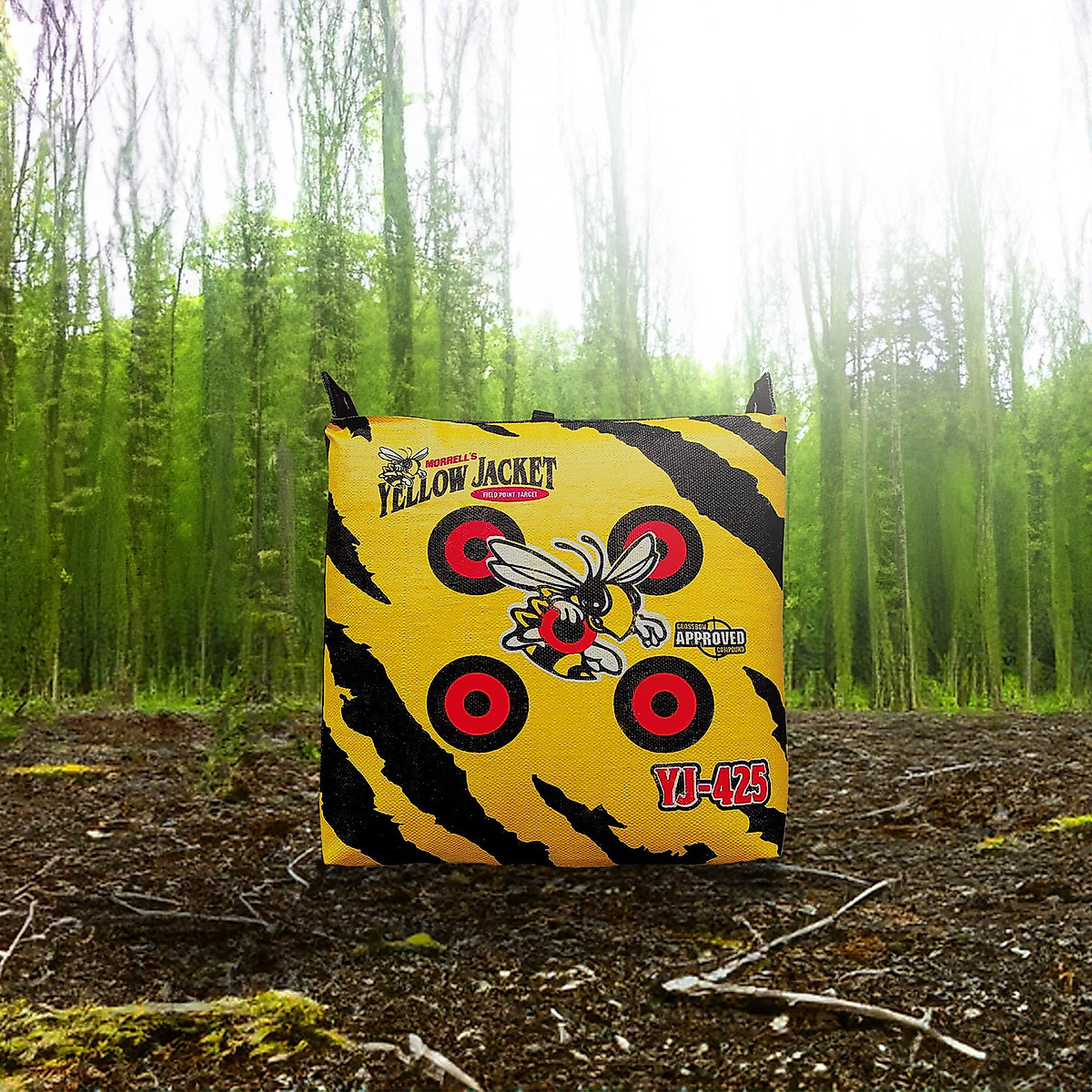 Morrell Yellow Jacket YJ-425 Outdoor Portable Adult Field Point Archery Bag Target with 2 Shooting Sides, 10 Bullseyes, and Carry Handle, Yellow