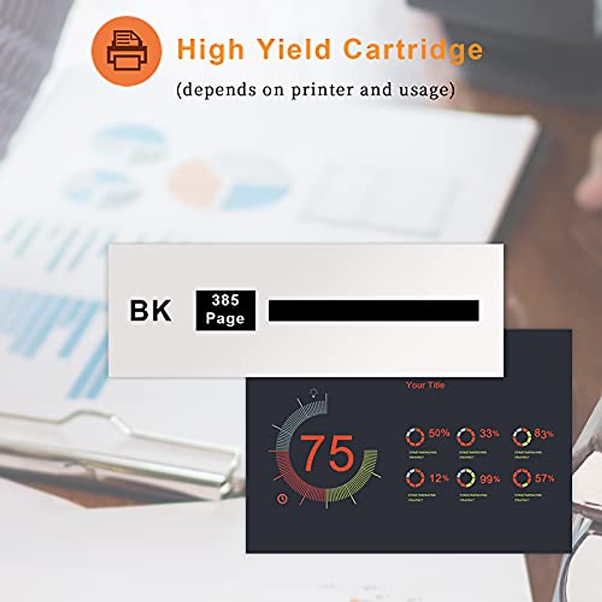 Run Star 1 Pack 126 Black Remanufactured Ink Cartridge Replacement for Epson 126 T126 use for Epson Stylus NX330 NX430 Workforce 60 435 520 840 WF-3520 3540 7010 7510 7520 Printer (1 Black)