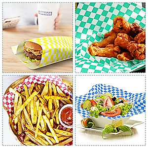 240 Sheets Variety Pack Checkered Dry Waxed Deli Paper Sheets 12x12 inch Paper Sandwich Paper Liners, Food Basket Liners Wax Paper Deli Wrap Wax Paper Sheets for Wrapping Bread and Sandwiches