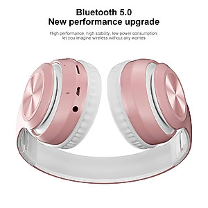 MOHALIKO Wireless Headphones, P68 Bluetooth 5.0 Foldable Rechargeable Wireless Headset HiFi Sound Headphones for School Home or Travel Yellow