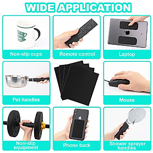 Xfenvs Enhanced Cuttable Rubber Grip Tape, Ultra-Thin Strong Adhesive Non-Slip Tape for Safer Handles and Surfaces - Customizable, Waterproof, and Versatile Anti-Slip Solution (Black, 4 PCS)