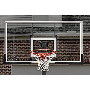 Silverback 60" In-Ground Basketball System with Adjustable-Height Tempered Glass Backboard and Pro-Style Breakaway Rim