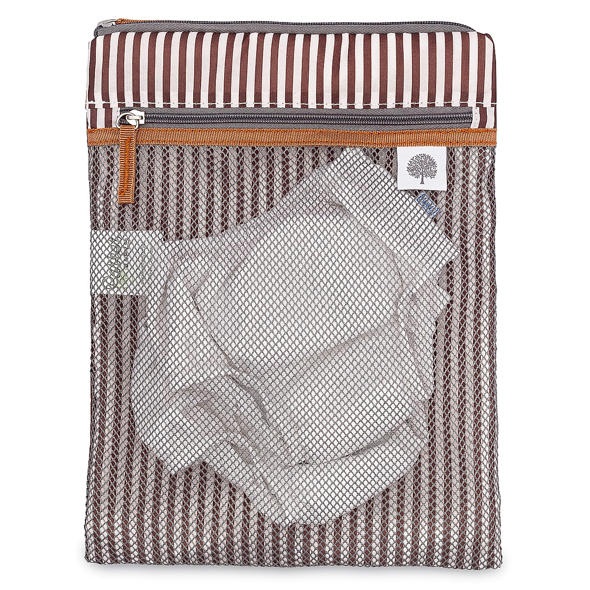 Parker Baby Cloth Diaper Wet Dry Bag - Waterproof Reusable Diaper Bag Accessory with Mesh Organizer and Zippered Pocket for Soiled or Wet Clothes, Diapers, Wipes, Swimsuits