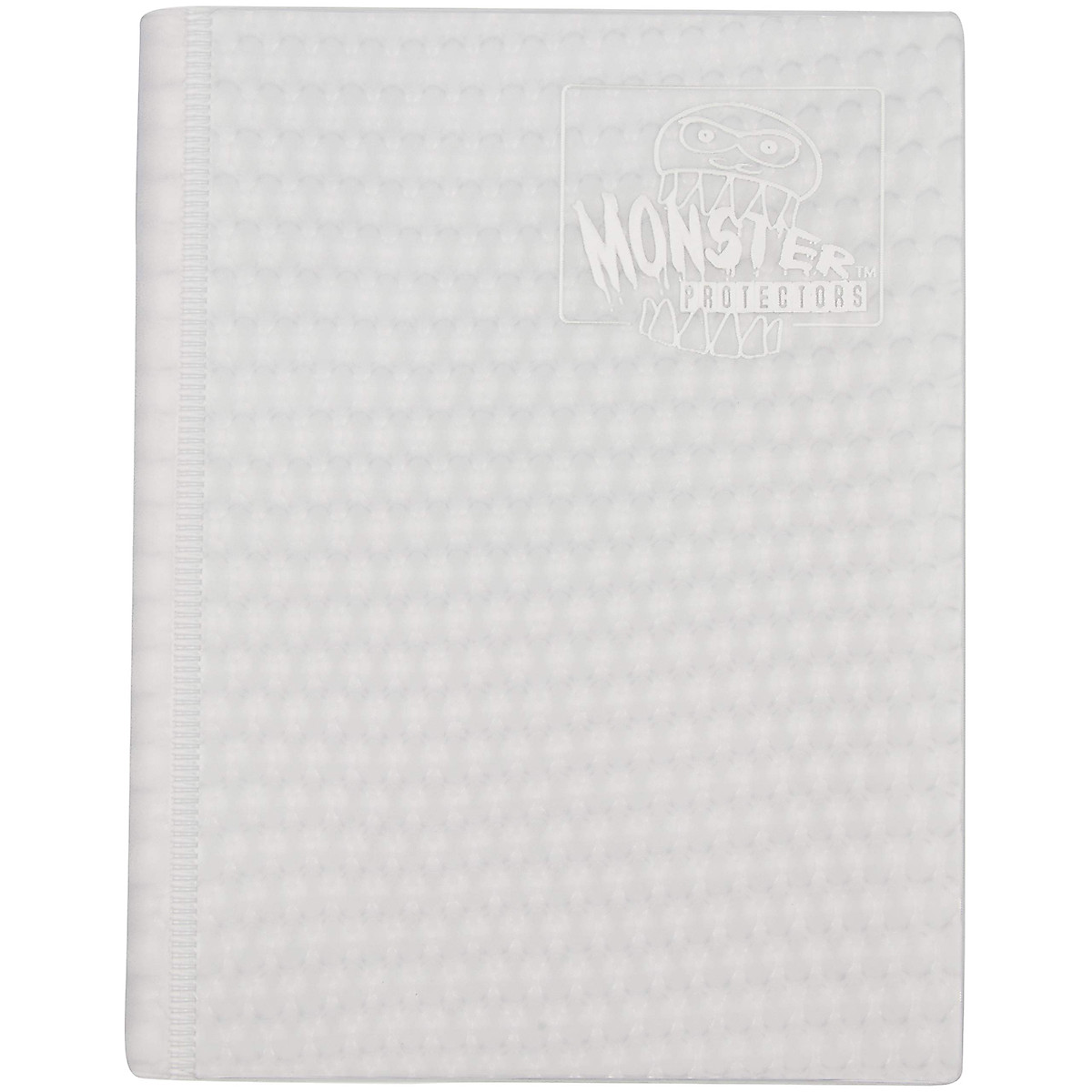Monster 4 Pocket Trading Card Album- 20 Side Loading, Theft Deterrent, Padded Pages for Extra Protection- Deluxe Binder Holds 160 Yugioh, MTG, Magic The Gathering, Pokémon & Sport Cards-Holofoil White