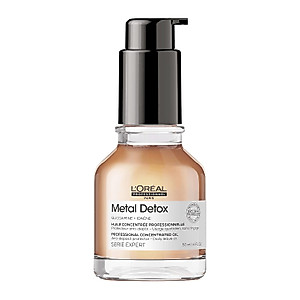 L'Oreal Professionnel Metal Detox Leave-In Hair Oil | Heat Protectant | Detoxifies from Metals & Prolongs Hair Color | Anti-Frizz | Adds Softness and Shine | For Dry, Damaged & Color Treated Hair