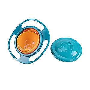 Berry President Magic Bowl 360 Degree Rotation Spill Resistant Gyro Bowl with Lid For Toddler Baby Kids Childre (Pink+Blue+Green)