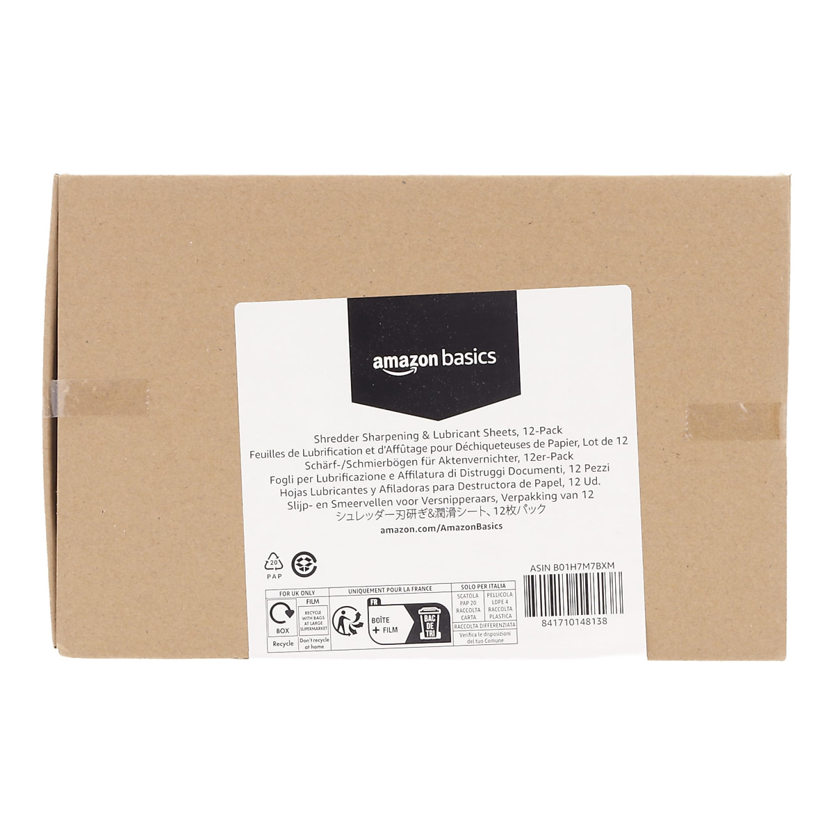 Amazon Basics Paper Shredder Sharpening & Lubricant Sheets - Pack of 12