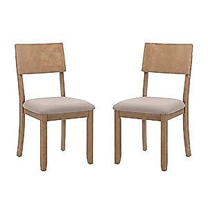 Linon Greywash with Grey Linen Upholstered Seat Includes Table Four Chairs Bench Carter Six Piece Dining Set