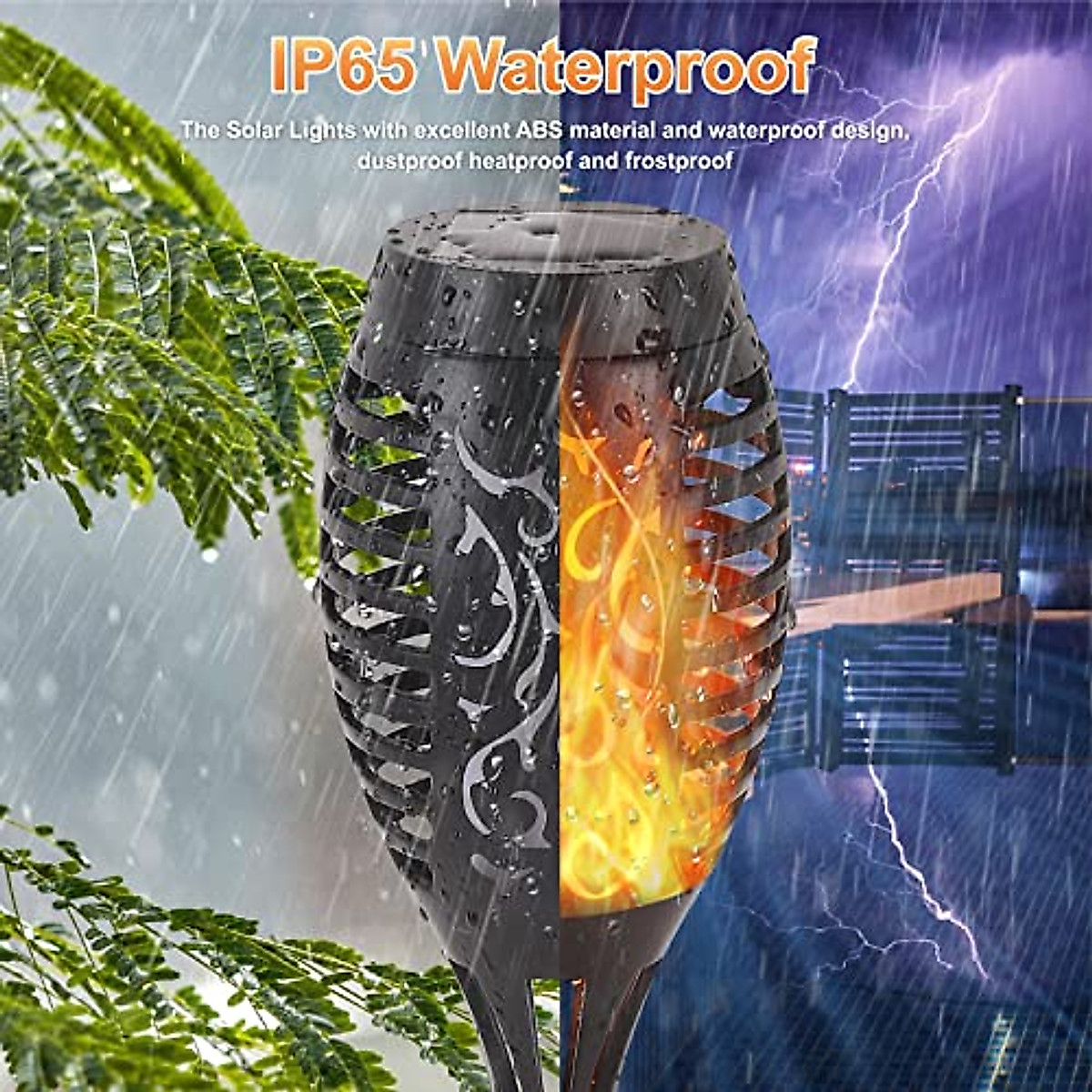 HKMGT Upgrade Solar Lights Outdoor Waterproof, 6 Pack Solar Outdoor Torches Lights with Flickering Flame Mini Solar Landscape Decoration Lighting Auto On/Off Pathway Lights for Garden Yard Patio