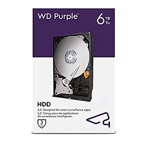 WD Purple 6TB Surveillance 3.5 Inch Internal Hard Drive - Allframe 4K - 180TB/yr, 64MB Cache, 5640 RPM Class