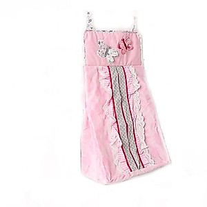 CribMATE 8 PCs Cotton Pink Embroidery Butterfly Nursery Crib Bedding Set Heavy Duty Cotton Themed Baby Girl Cot Bedding Set Quilt Fitted Sheet Skirt Diaper Storage Bag Window Valance 3, 28 X 52