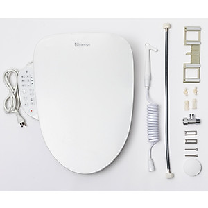 Bundle iCleaningo DC01 Auto Open/Close Elongated Bidet Toilet Seat & iCleaningo F1 Auto Flush Kit for Side-Flush Toilets