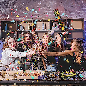 6 Pack 12 Inch Confetti Cannon Multicolor Confetti Popper Party Shooter for Wedding Birthday Graduation Celebration, These Pack of 6 Confetti cannon with Biodegradable Paper Launches 16 ft