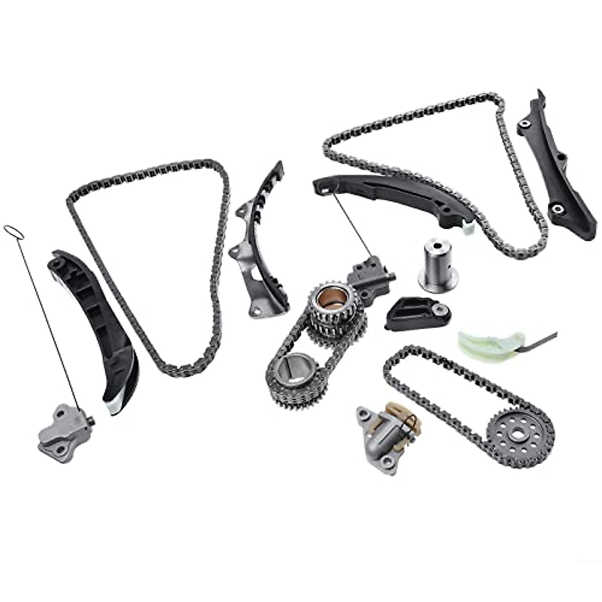 A-Premium Engine Timing Chain Kit W/Tensioner [fits DOHC, 6Cyl 3.6L] Compatible with Jeep & Dodge & Ram & Chrysler Vehicles, fits for Grand Cherokee 11-20, Wrangler, Journey, 1500, Durango & More