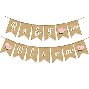Gankbite Baby In Bloom Burlap Banner Flower Baby Shower Decoration Rustic Plant Sweet Girl Pink Floral Theme Party Supplies