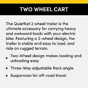 QuietKat Two Wheel Game Cart, FatTire Off Road Cargo Trailer for Extra Storage While Hunting, Fishing, Exploring Backcountry, Three-Way Adjustable Rack Angle (20" x 4" Wheels/Tires), Black