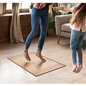 Qriocioa Small Bamboo Area Rug 31.5''x20'', Non Slip Bamboo Runners Rug for Hallways Entryway, Small Bamboo Floor Mat Easy to Mainten, Floor Protector Mat Neutral Area Rug