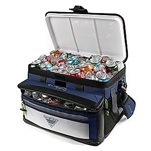 Columbia PFG Thermal Pack Cooler - Zipperless Hardbody Cooler with ThermaCool High Performance Insulation, HardBody Liner, and SmartShelf, Navy Blue