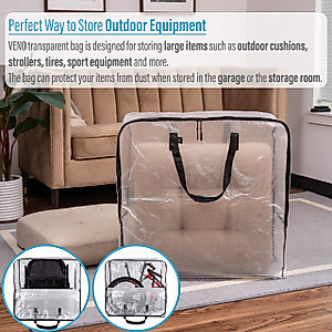 VENO 5 Pack Moving Bags, Wreath Storage Bag, Garland Container, Moving and Packing Supplies for College. Moving Boxes Alternative, Under the Bed Storage, Storage Bags for Comforter (Clear, 5 Pack)