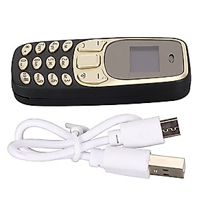 Dpofirs 2023 New 2G Mobile Phone for Seniors, Kids Cellphone Dual SIM Card Unlocked, Worlds Smallest Phone, 380mah Battery for 20 Hours Standby,GSM 2G 850 900 1800 1900MHZ (Black Gold)