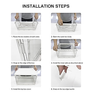 Bemodst Foldable Plastic Door Storage Bins Shoebox With Lids,26Quart Storage Containers, Stackable Storage Plastic Bins for Can Store Snacks, Artifacts Clothing Books Toys - 2PCS (White)