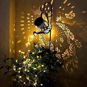 EDOF Solar Llights Outdoor Decor Garden Gift,Solar Watering Can with Cascading Lights Hanging Lantern,Outside Waterproof Patio Decor Perfect Gardening Decorations(Warm White)