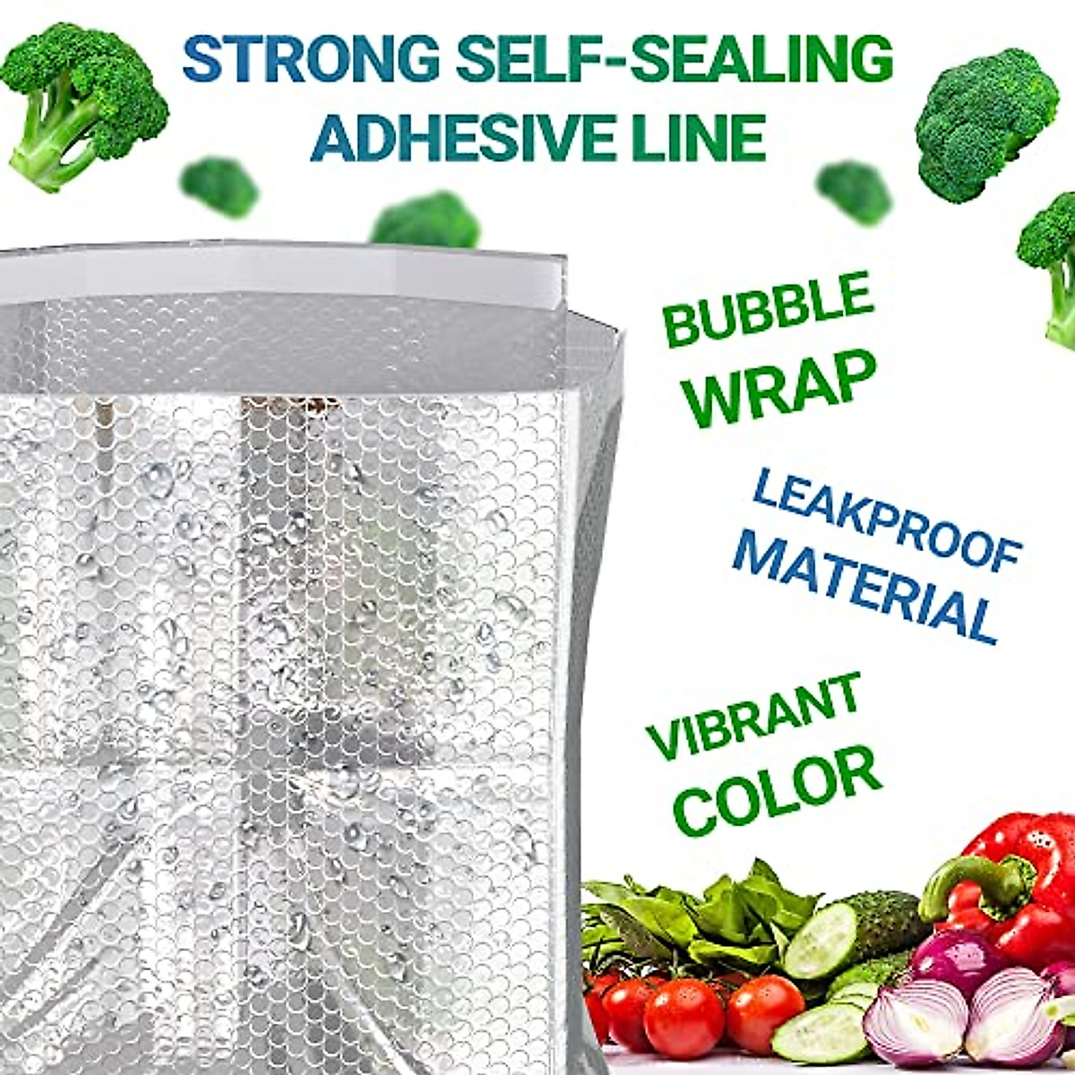 Amiff Thermal Insulated Box Liners 8 x 8 x 8 Inch. Metalized Foil Food Insulation Cooler Liners 10 Pack. Thermal Liner for Boxes. Insulated Box Liner with Adhesive Strip. Waterproof Cooler Liner