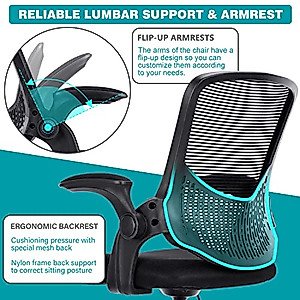 Tall Office Chair, Drafting Chair, Standing Desk Chair, High Adjustable Office Mesh Chair, Ergonomic Counter Height Computer Rolling Chair with Flip-up Armrests and Foot-Ring for Bar Height Desk