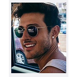 IMOLOVE Moissanite Stud Earrings with 0.6ct-3ct D Color Round Cut Lab Created Diamond Earrings in Sterling Silver with 18K White Gold Plated for Women Men-2