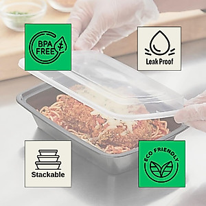 G-BOX Meal Prep Containers with Lids - 28 OZ | 150 Pack | 1 Compartment Food Containers with Lids [Meal Prep, Bento Box, Stackable, Reusable, Dishwasher Safe, Microwave Safe, Freezer Safe]