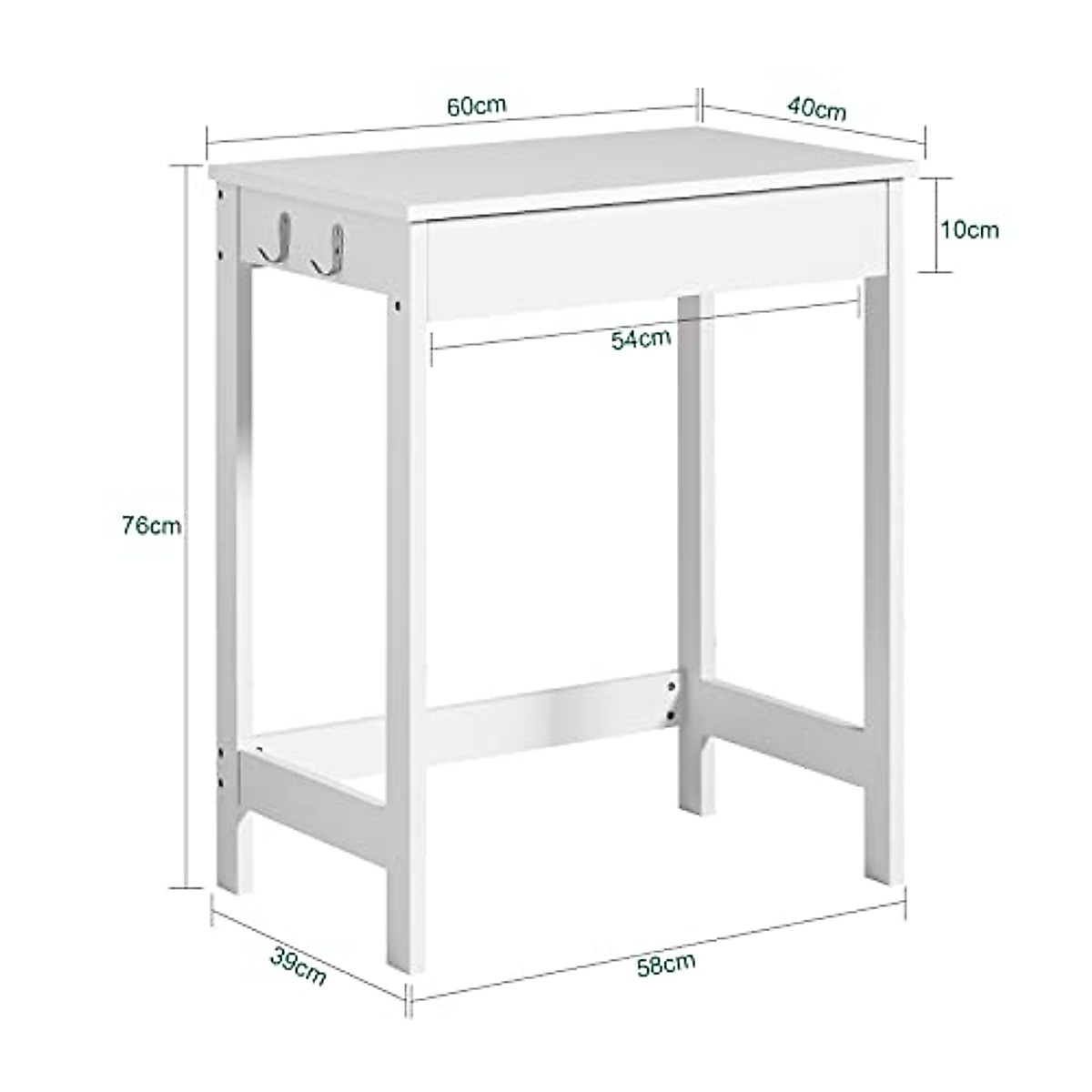Haotian FWT43-W,White Computer Desk Workstation Writing Desk Children Teenagers Desk