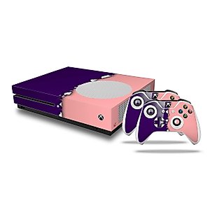 WraptorSkinz Decal Vinyl Skin Wrap Compatible with Xbox One S Console and Controllers - Ripped Colors Purple Pink
