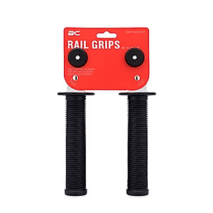 25NINE Ronin Grip with Flange - Flanged BMX Bike and Scooter Handlebar Grips with End Plugs - Black