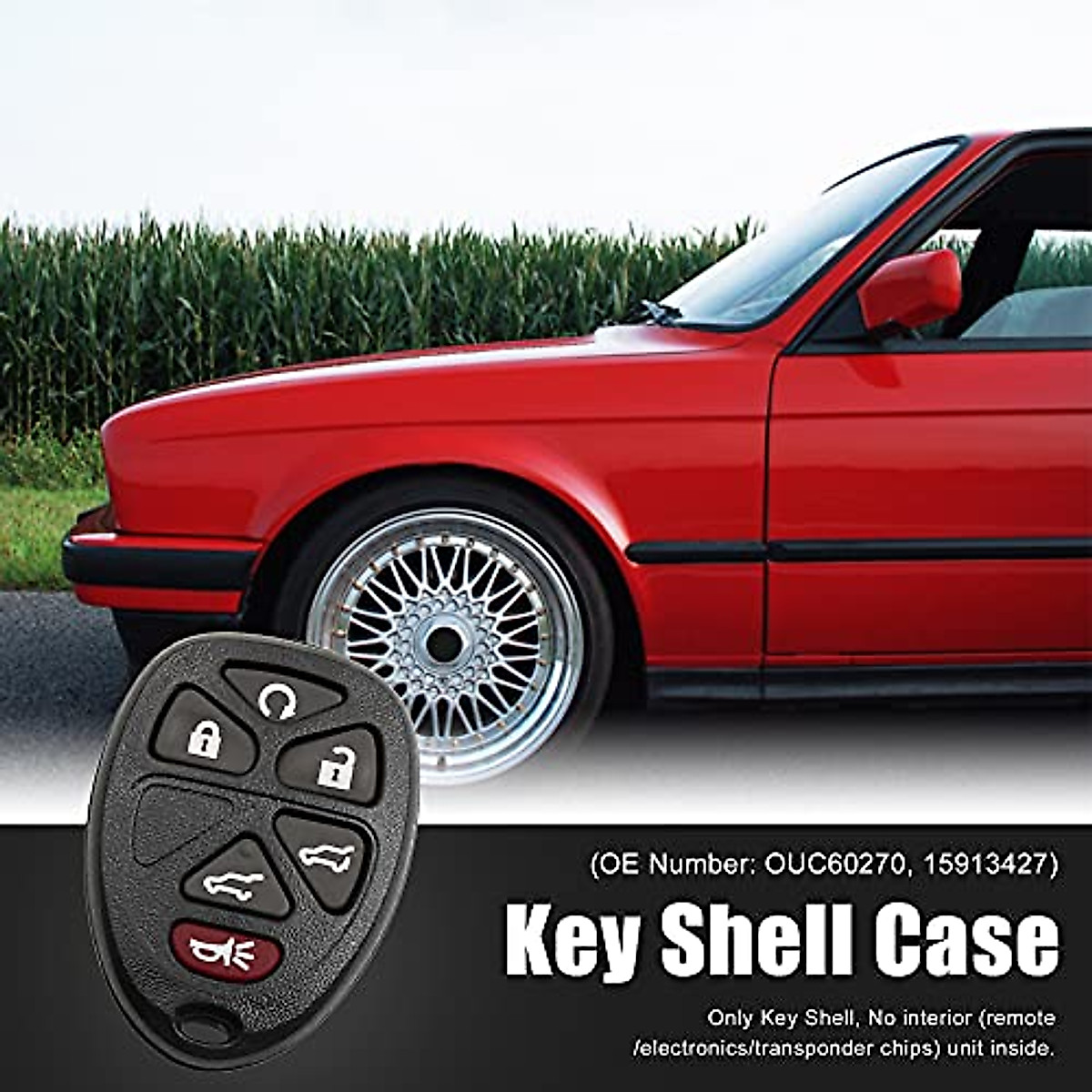 uxcell OUC60270 6 Buttons Key Fob Remote Control Case Shell Replacement for Chevrolet Tahoe Suburban 1500 2007-2014