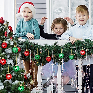 BBTO 24 Pieces Mini Disco Ball Ornaments Disco Ball 70s Party Decor Cake Topper Hanging Reflective Ball Ornament for Party Decor(0.91 Inch,Red, Green)